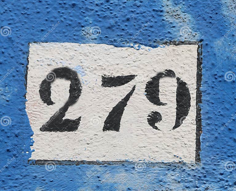 Black Text with Number 279 on the Wall Stock Image - Image of text ...