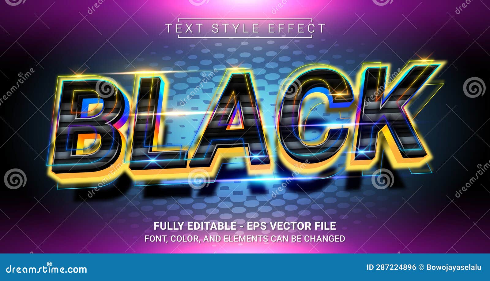 Black Text Style Effect. Editable Graphic Text Template Stock ...