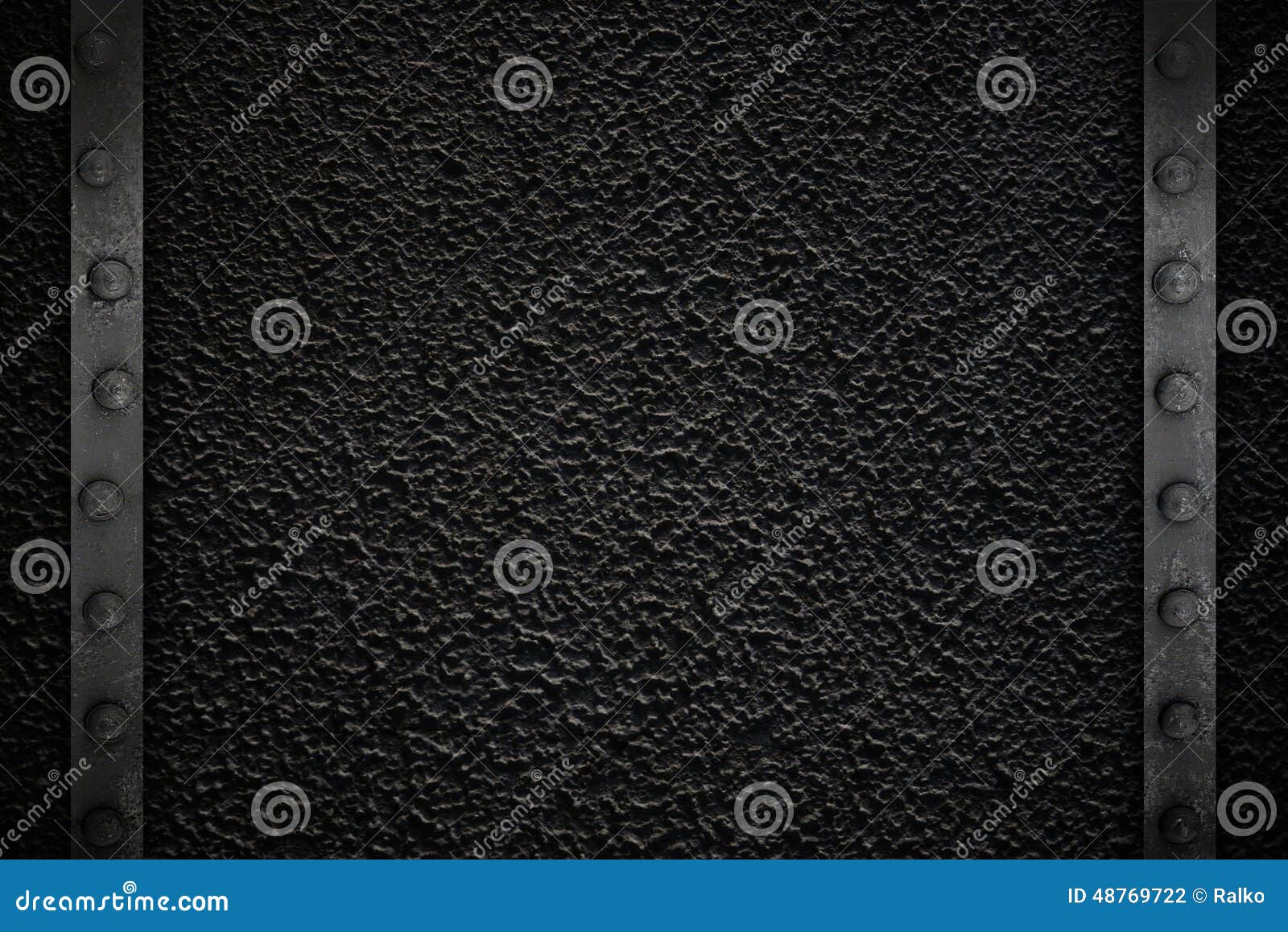 Black Texture with Metal Frame Stock Photo - Image of rough, grunge ...