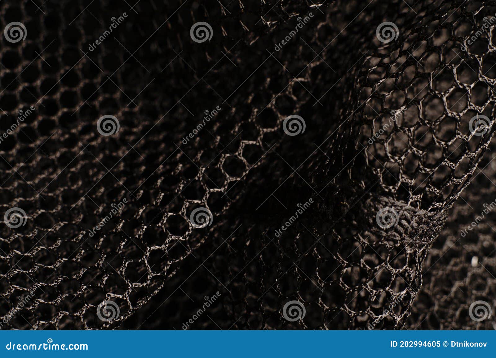Black Texture. a Black Net is Placed on a Black Perforated Metal Table ...