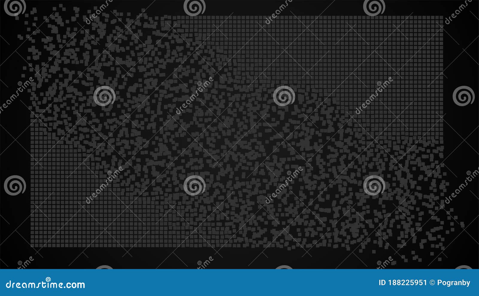 Black Texture. Pixel Pattern Disintegration. Small Rectangles. Square ...