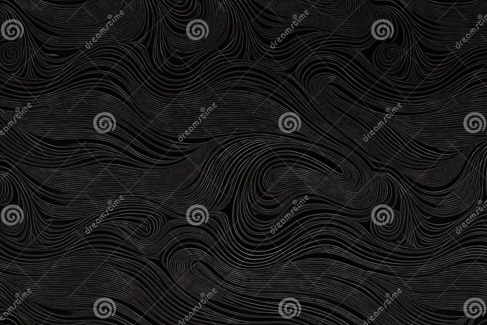Black Textured Pattern Background with Smooth, Curvy Wave-like Sense of ...