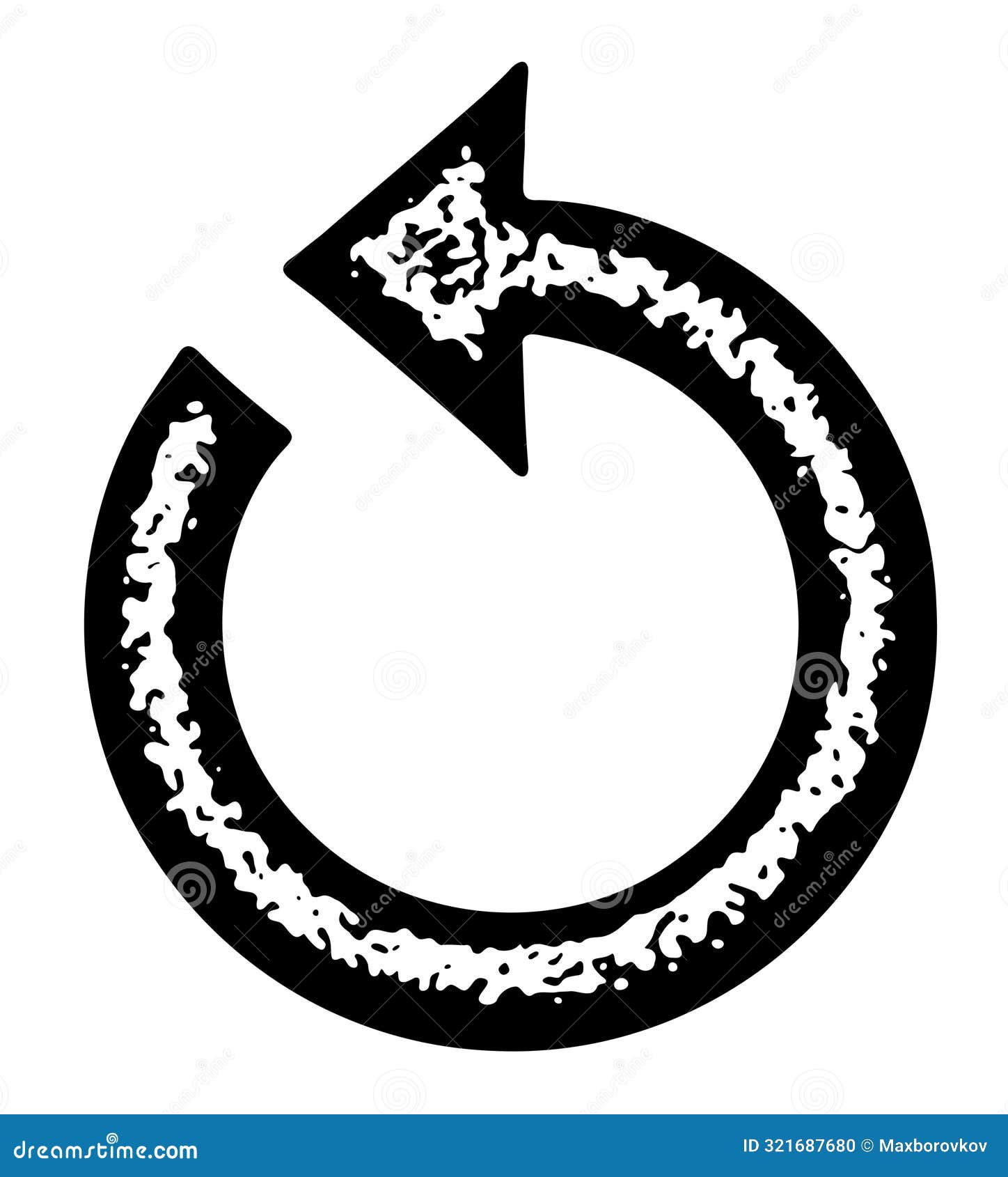 Black Textured Circular Arrow Illustration Stock Vector - Illustration ...