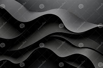 Black Textured Curves Create a Dynamic Wave Pattern on a Dark Surface ...