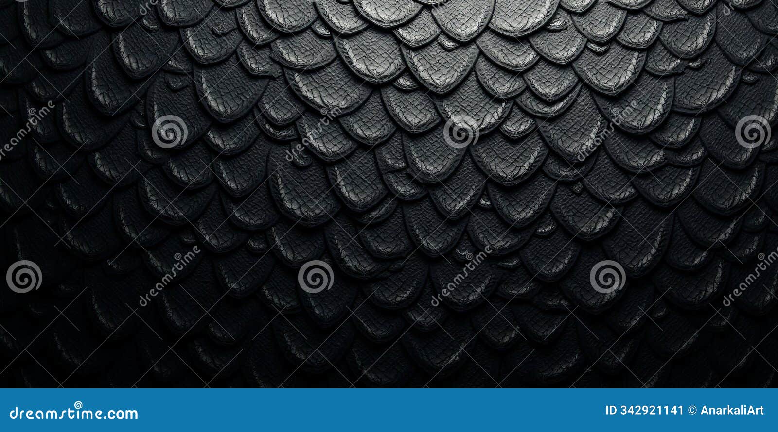 Black Textured Overlapping Scale Pattern Resembling Reptile Skin with a ...