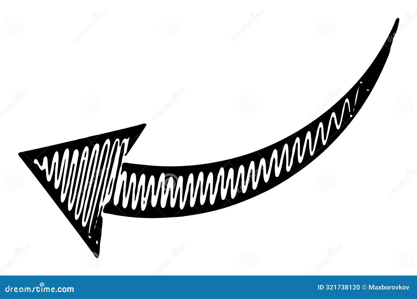 Black Textured Wavy Arrow Illustration Stock Vector - Illustration of ...