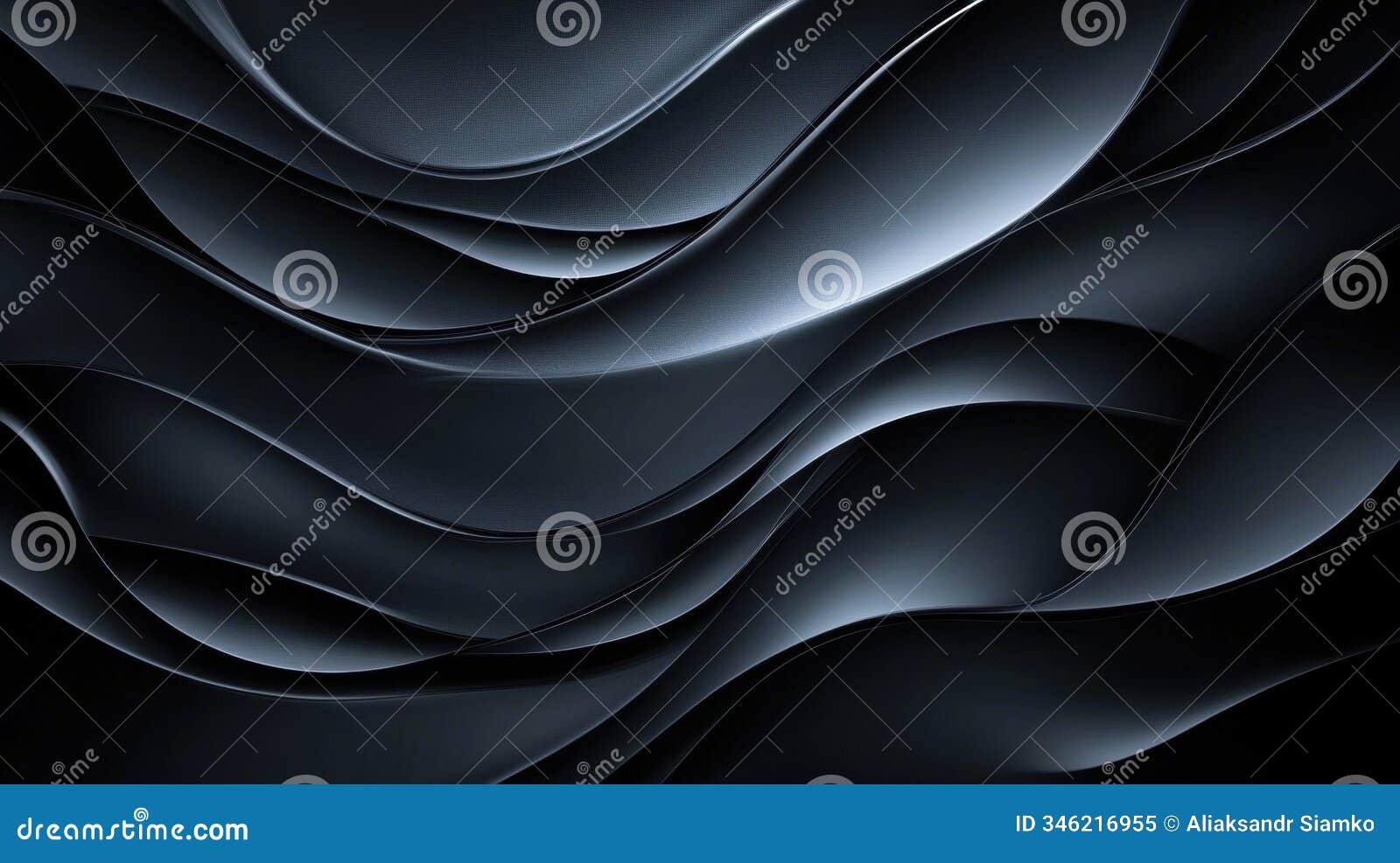 Black Textures Wallpaper with Smooth Waves Pattern Stock Illustration ...