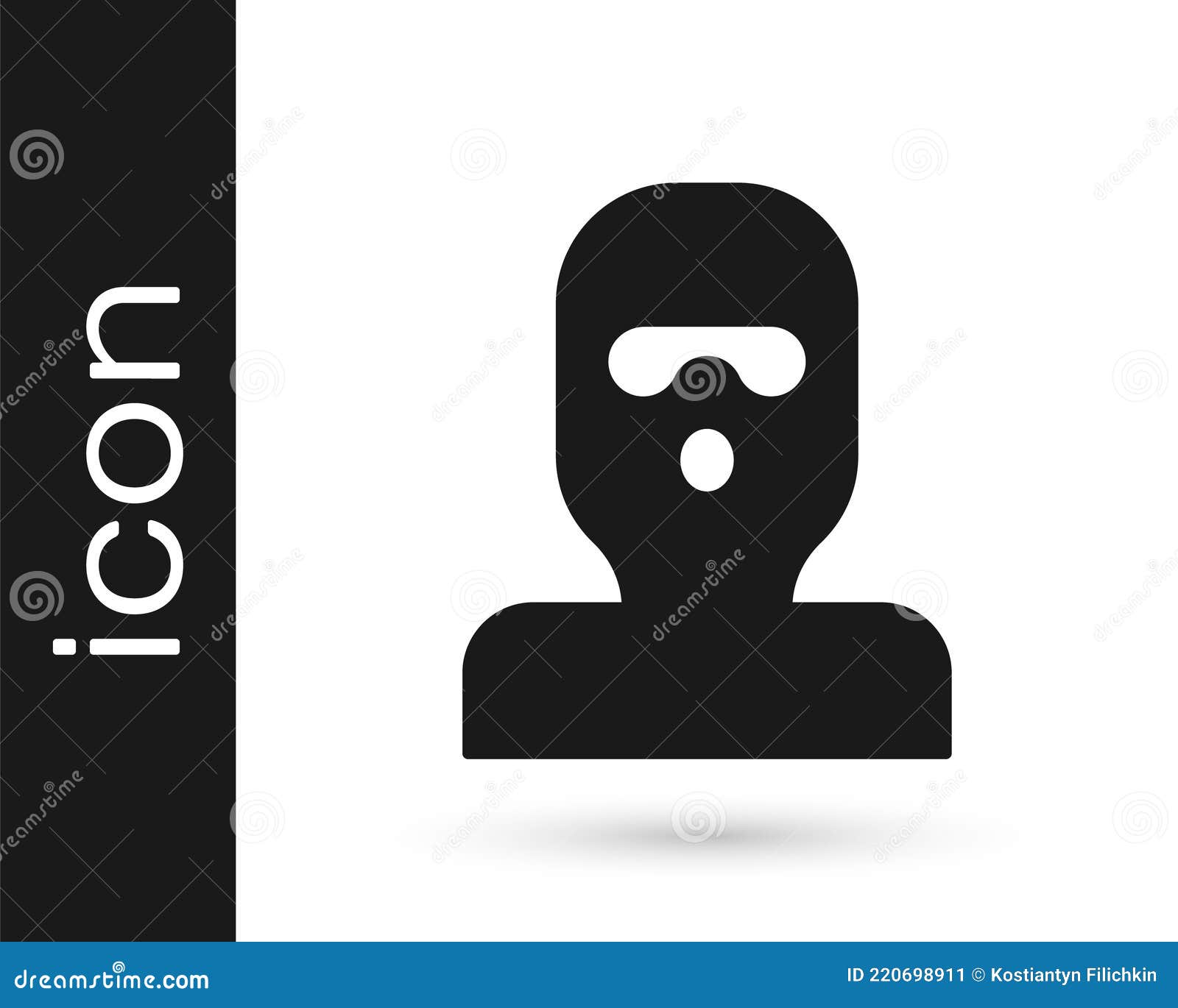 Black Thief Mask Icon Isolated On Transparent Background. Bandit Mask ...