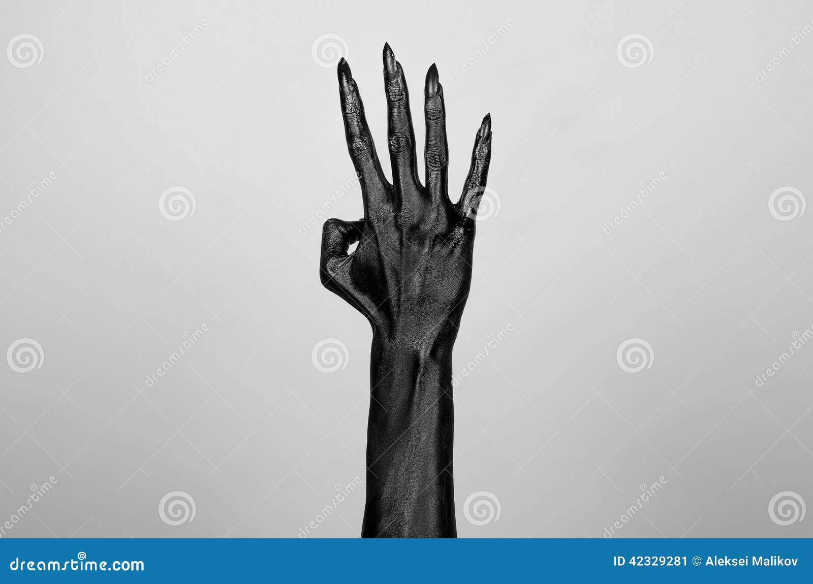 Black thin hand of death stock illustration. Illustration of gripping ...