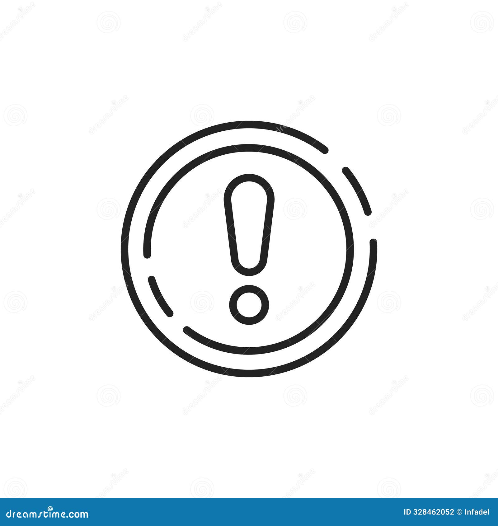 Black Thin Line Exclamation Point Icon in Circle Stock Vector ...