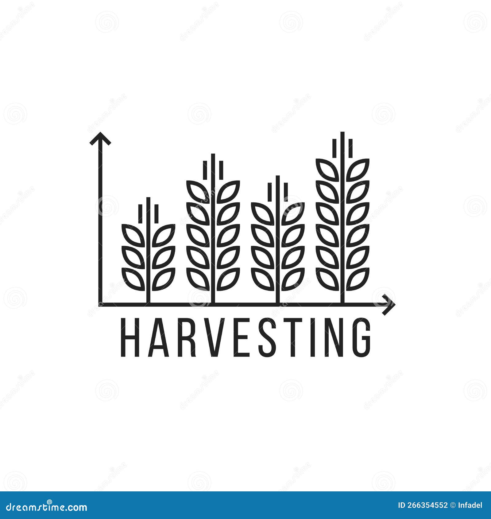 Black Thin Line Harvesting Graph Logo Stock Vector - Illustration of ...