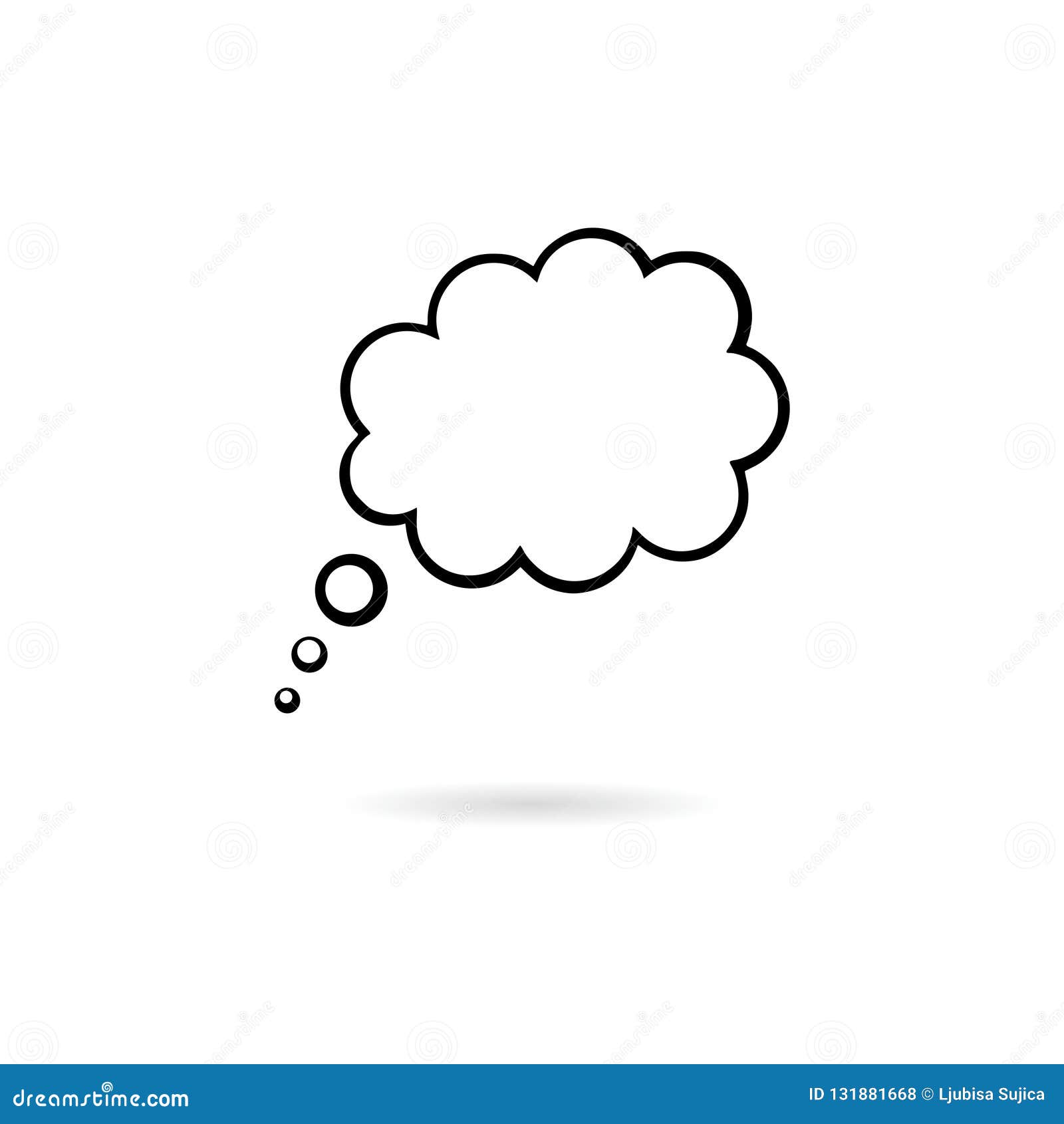 Black Thought Cloud, Thought Cloud Icon or Logo Stock Vector ...