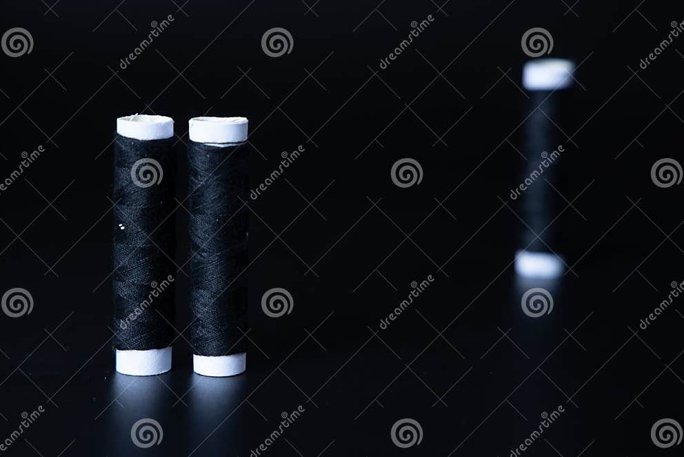 Black Thread on Black Background Stock Image - Image of handicraft ...