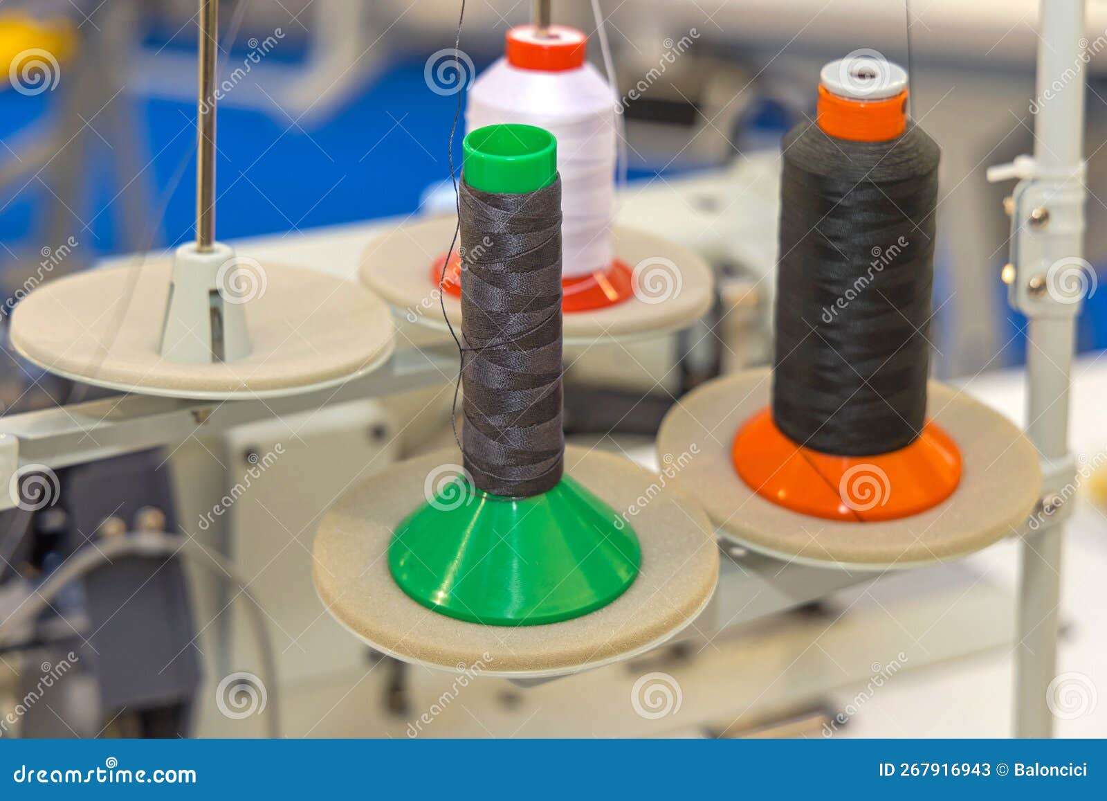Black Thread Spools stock image. Image of clothing, dark - 267916943