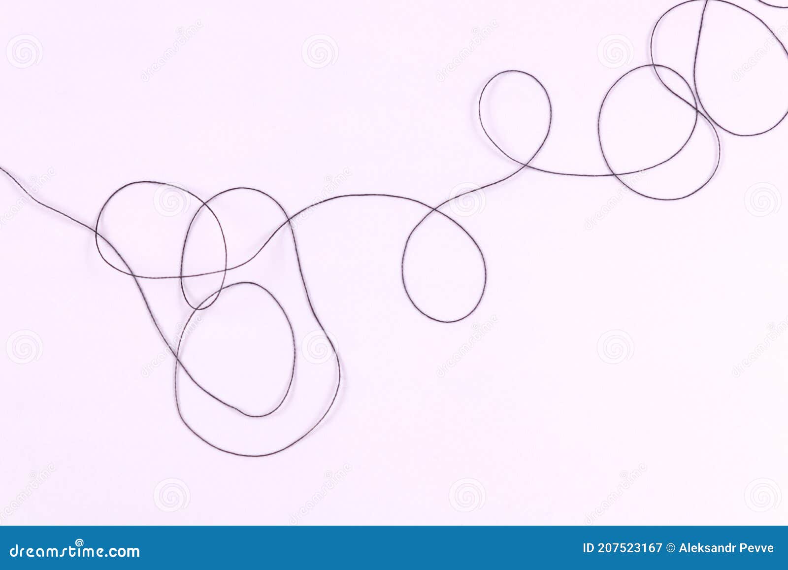 Black Thread on a White Background in an Abstract Pattern Stock Image ...