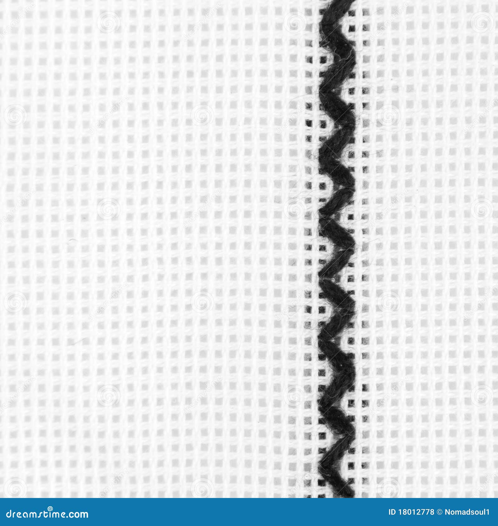 Black Thread on White Textile Stock Photo - Image of homemade, design ...