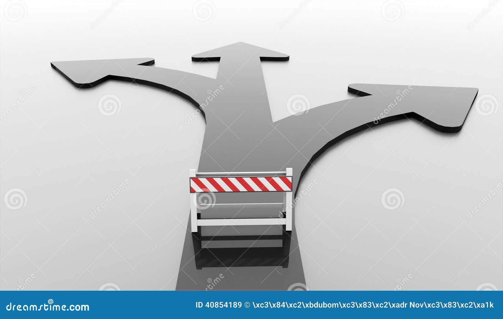 Black Three Arrows Way and Road Barrier Stock Illustration ...