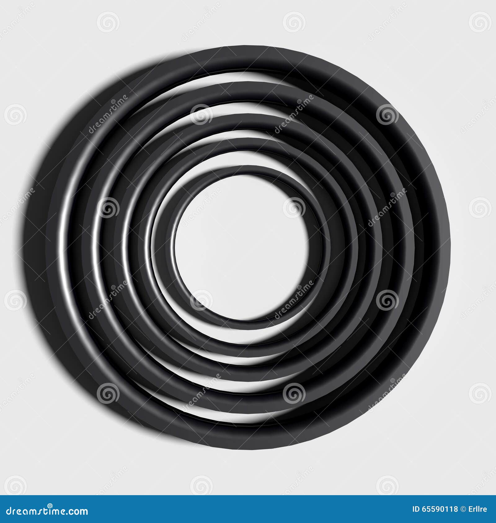 Black Three-dimensional Circles on White Background Stock Illustration ...