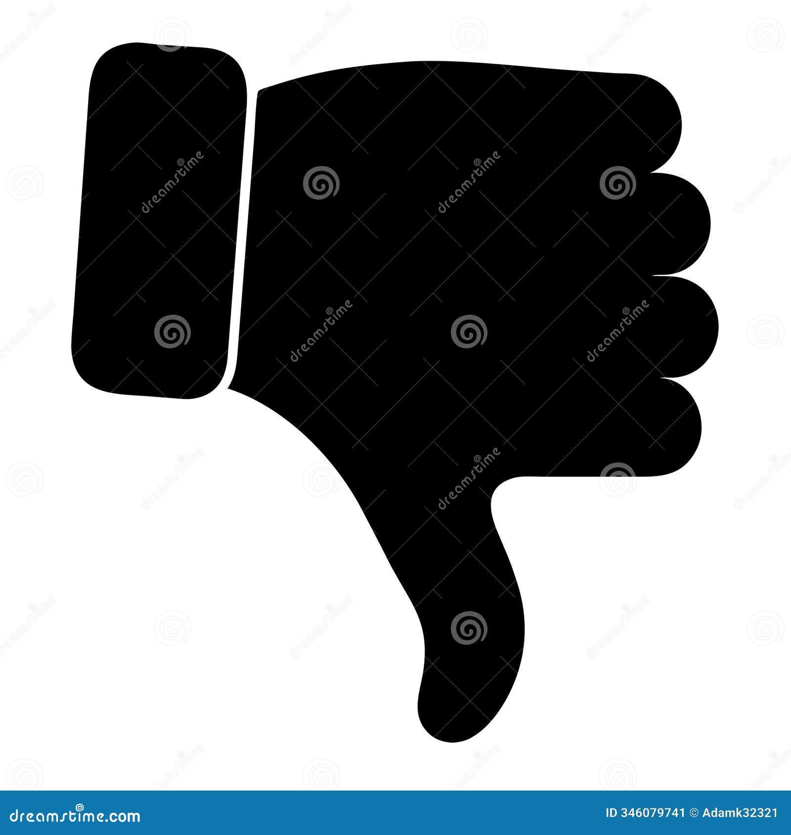 Black Thumbs Down Negative Feedback Vector Symbol for Web and Print Use ...