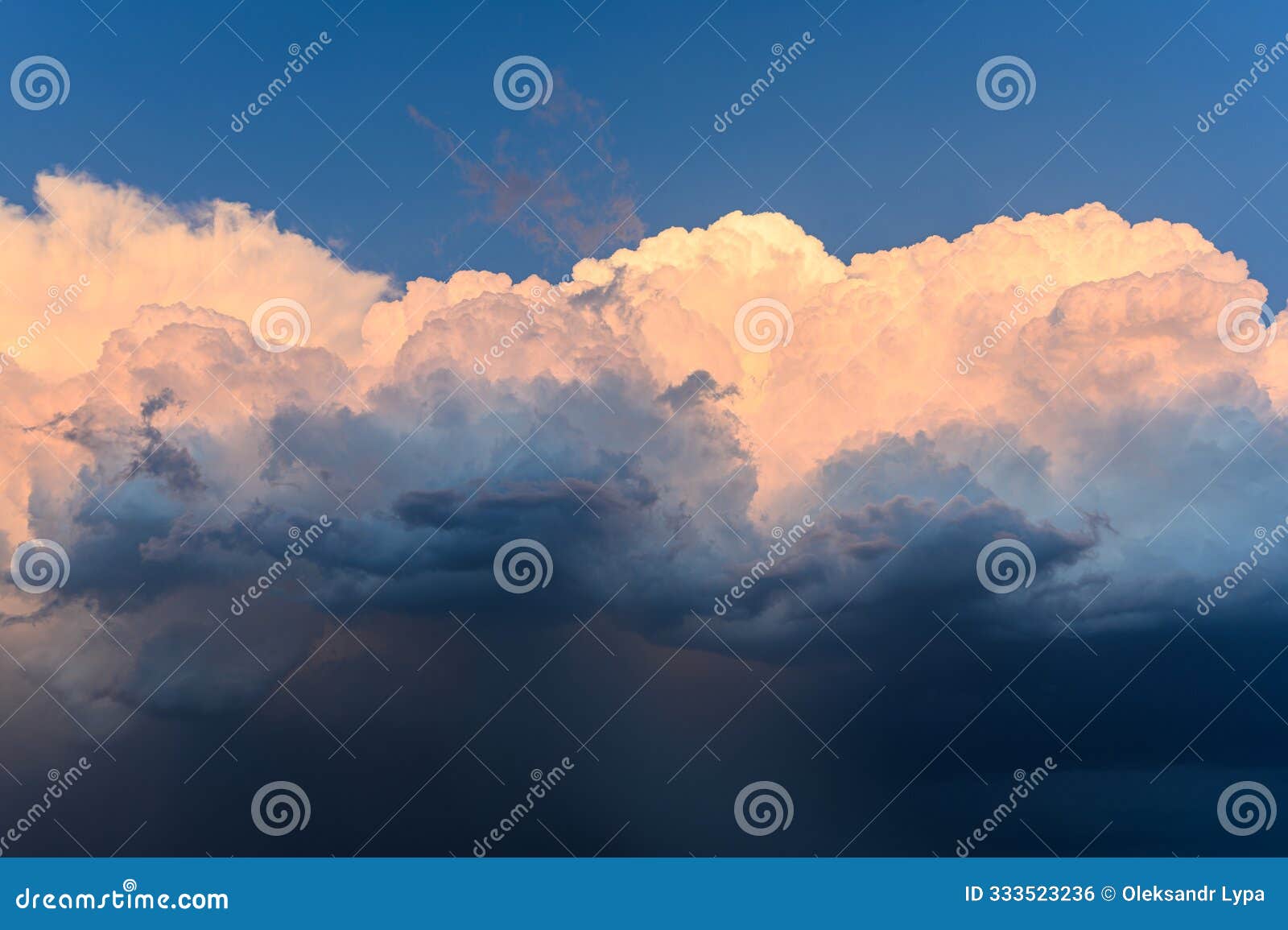 Black Thundercloud Sunset Divides the Sky in Half Stock Photo - Image ...