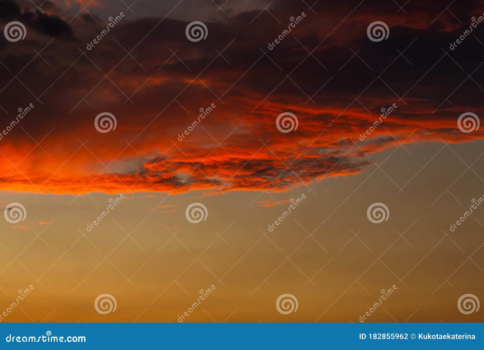 Black Thunderclouds at Sunset. Bright Orange Sunset and Dark Clouds ...