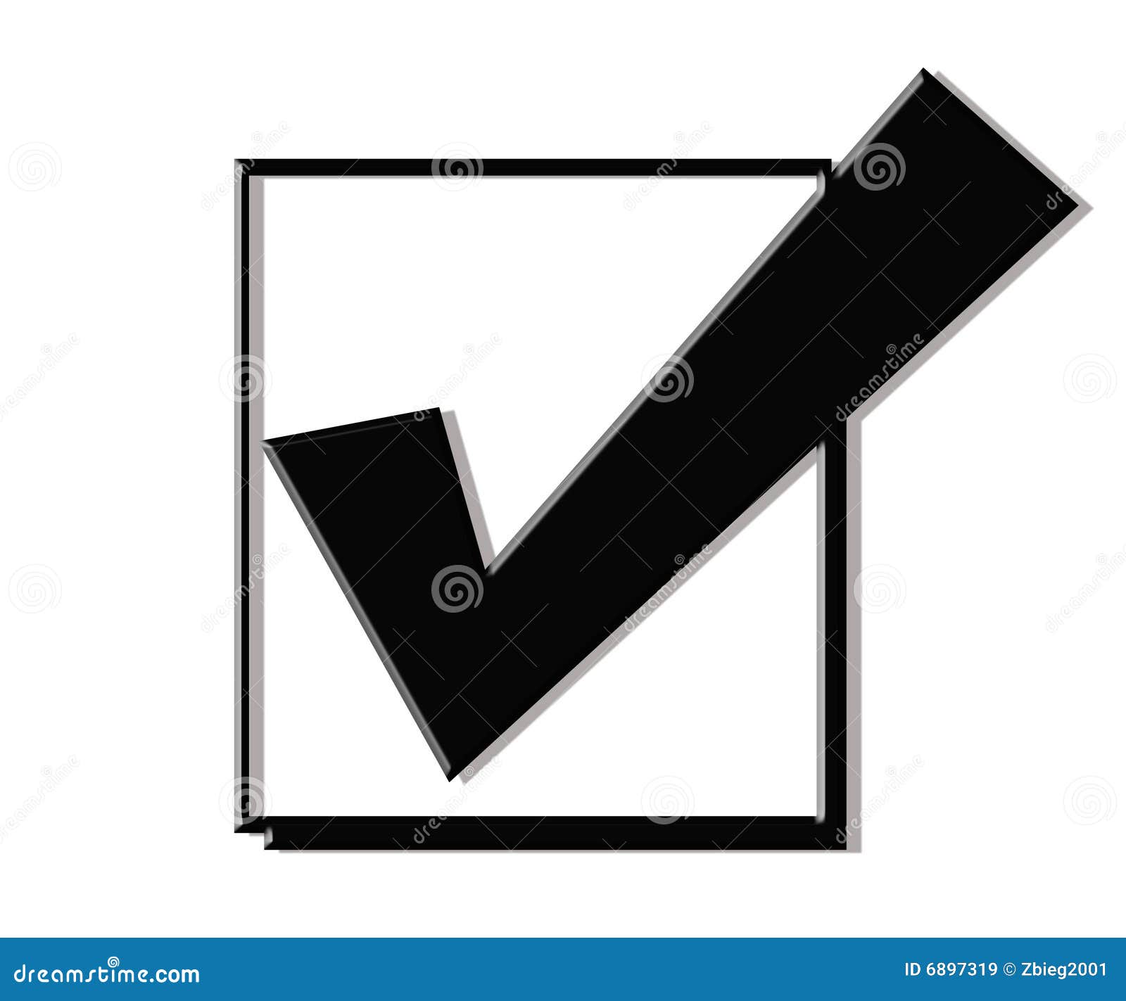 Black tick check mark stock illustration. Illustration of bevel - 6897319