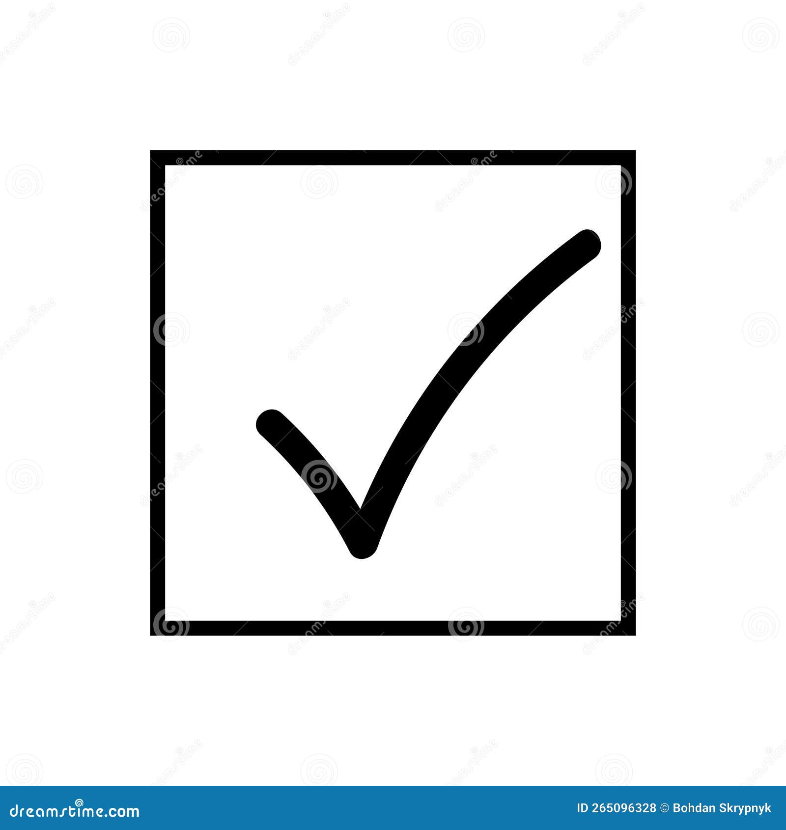 Black Tick In Square. Symbol Of Positive Approval Vector Illustration ...
