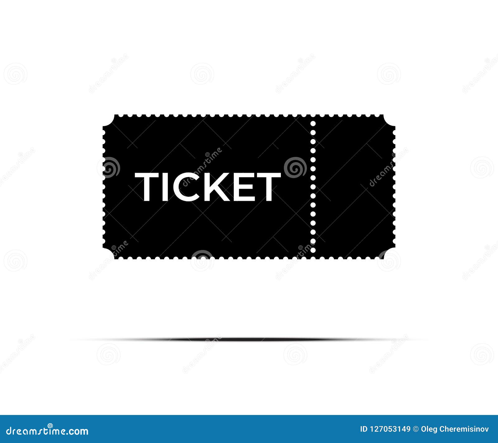 Black Ticket, Coupon, Voucher Template Isolated On Dark Grey Background ...