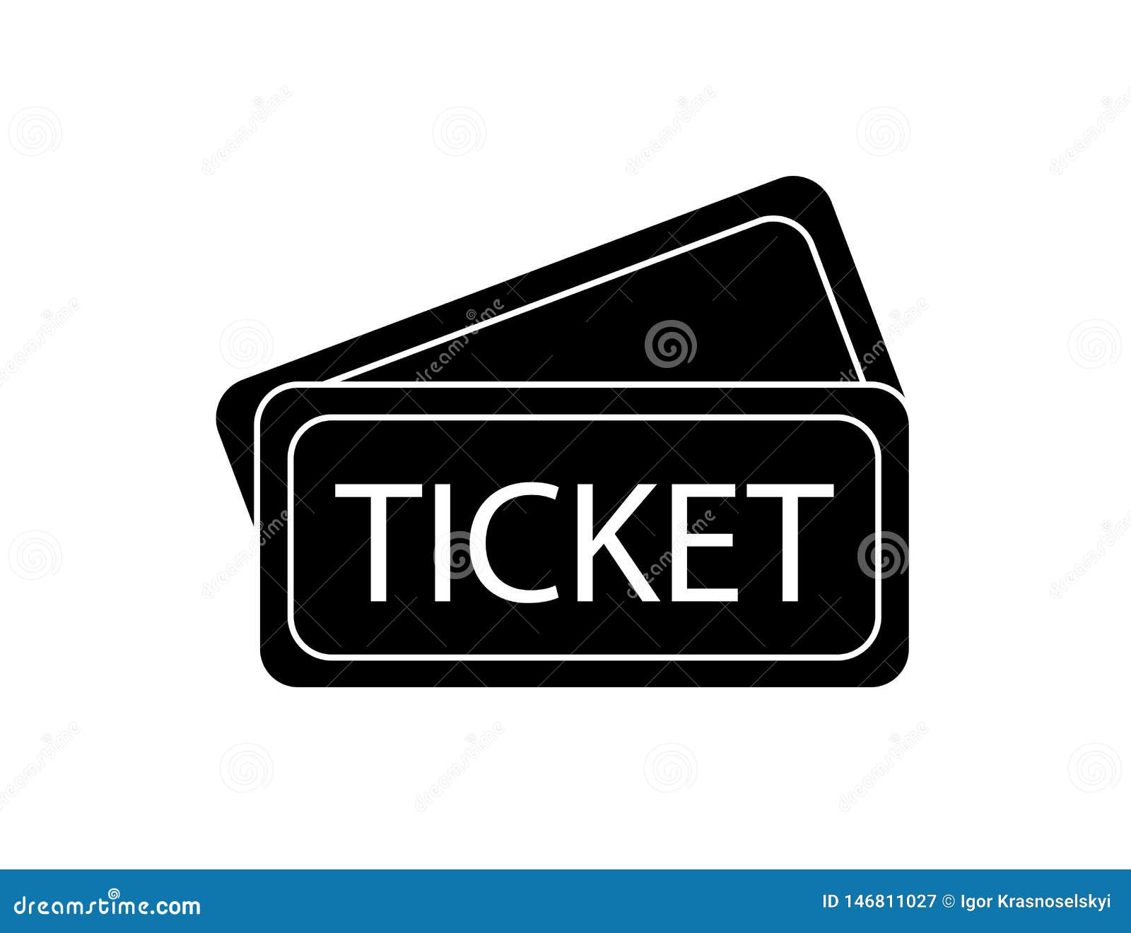 Black Ticket Isolated on White Background. Ticket for Web Design Stock ...