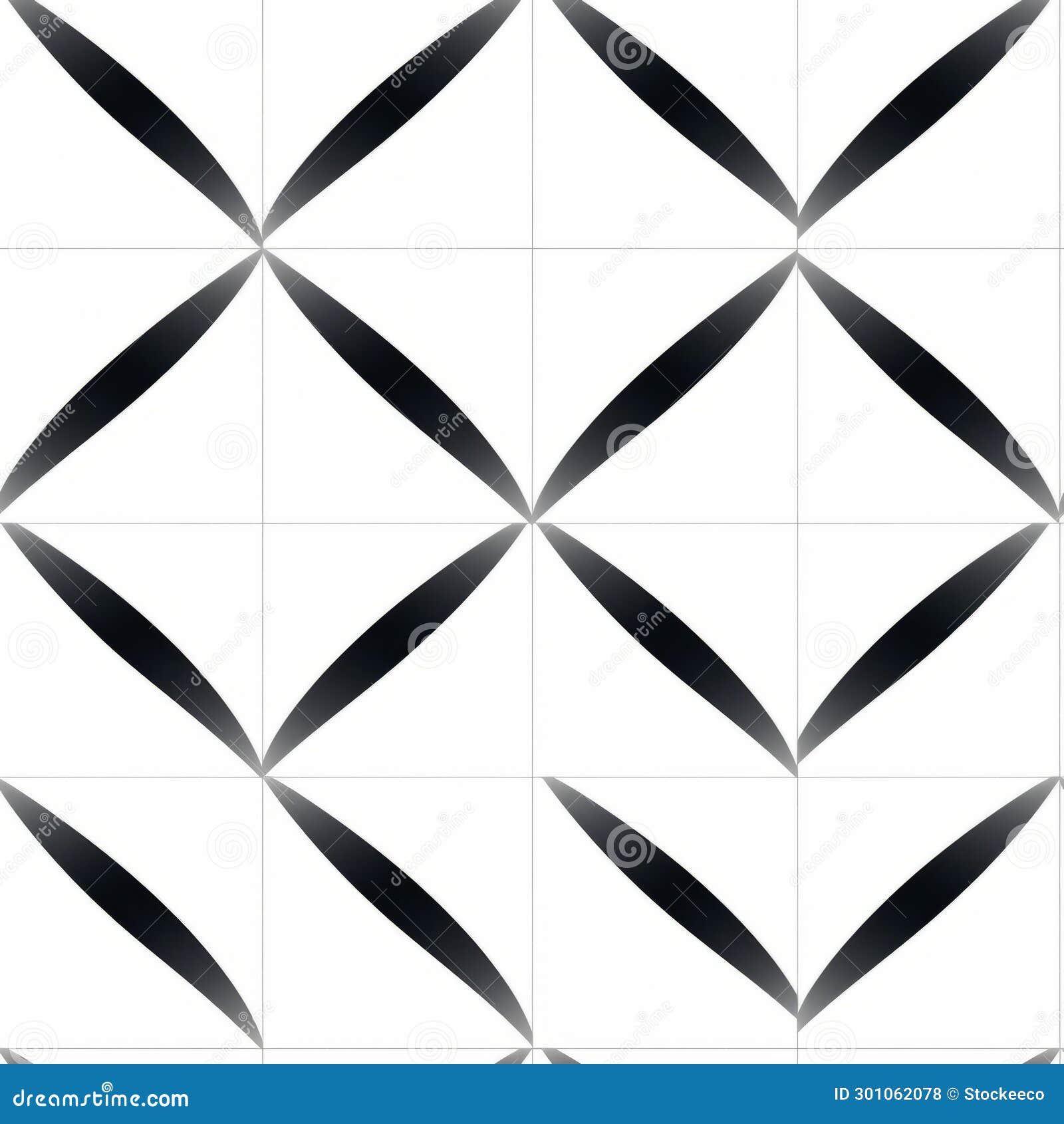 Minimalist Black and White Tiles with Curved Designs Stock Illustration ...