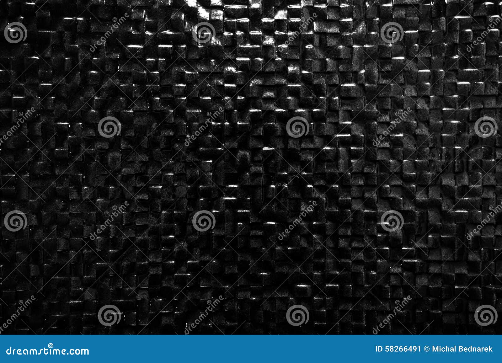 Black Tile Wall Background Reflecting Light. Elegant Pattern Stock ...