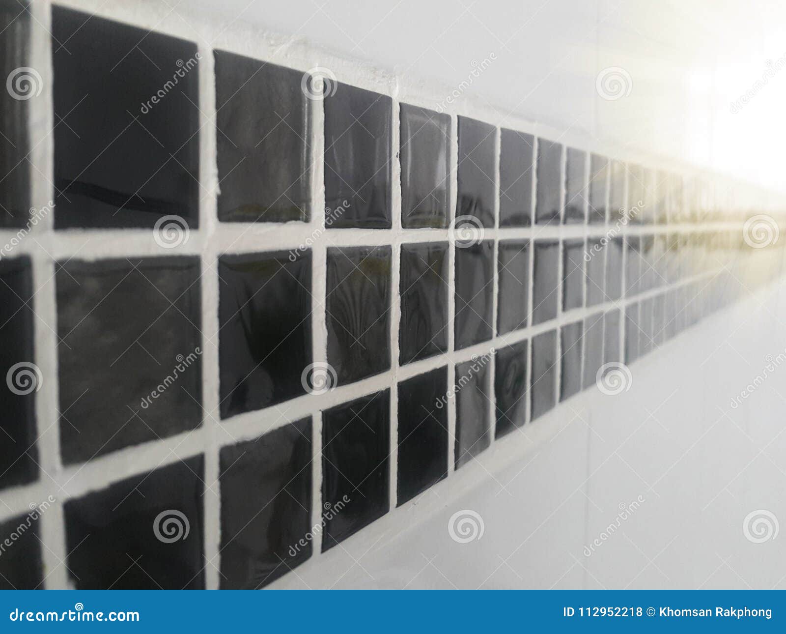 Black the Tile Wall and White Grid Stock Photo - Image of architectural ...