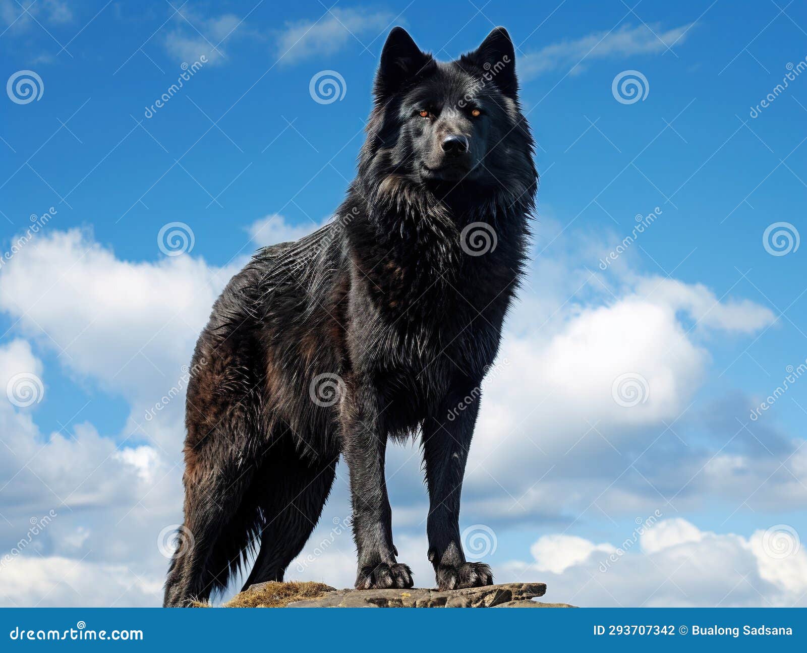 Ai Generated Illustration Wildlife Concept of Black Timber Wolf Stock ...