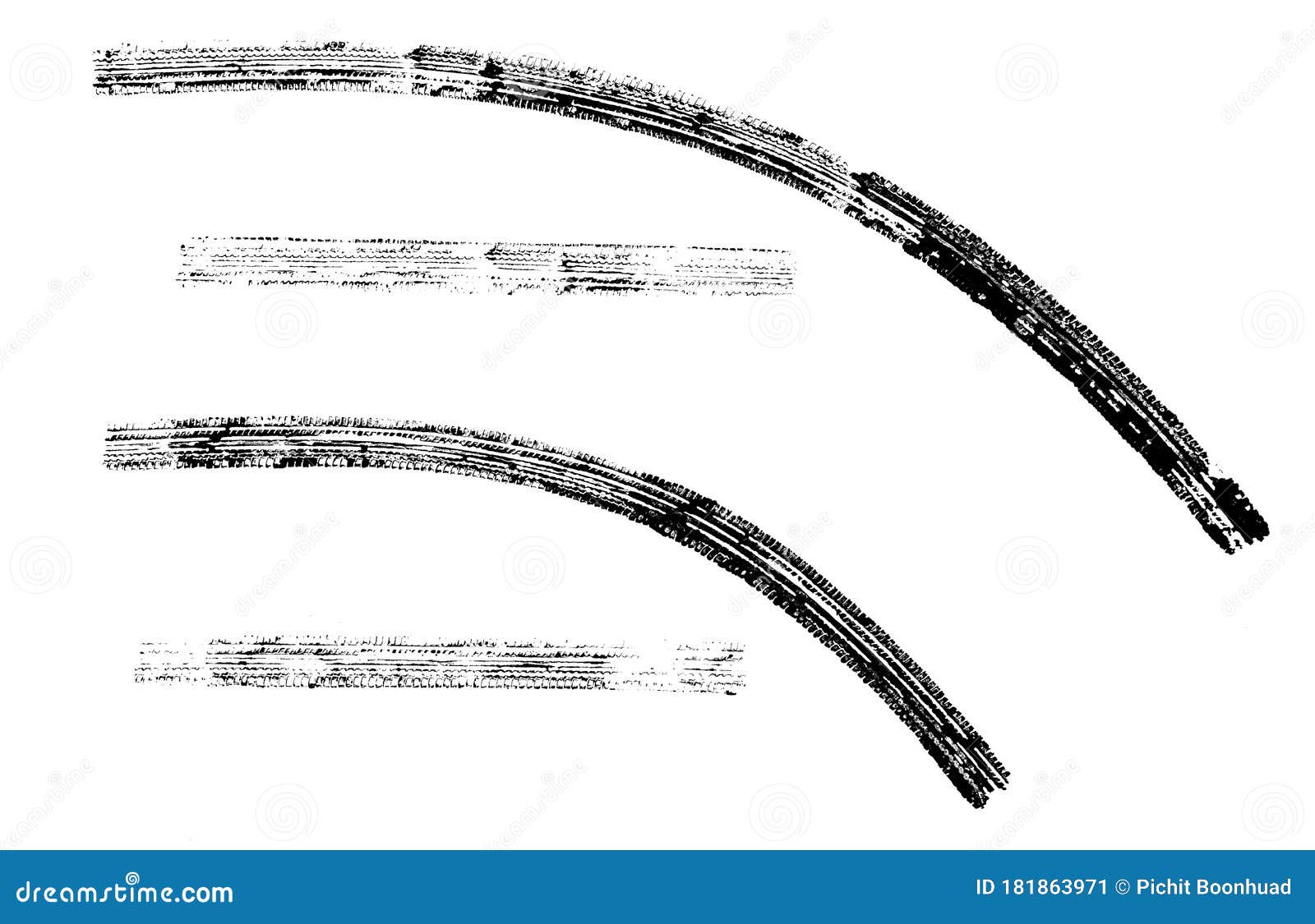 Black Tire Marks Pattern Isolate on White Background with Clipping Path ...