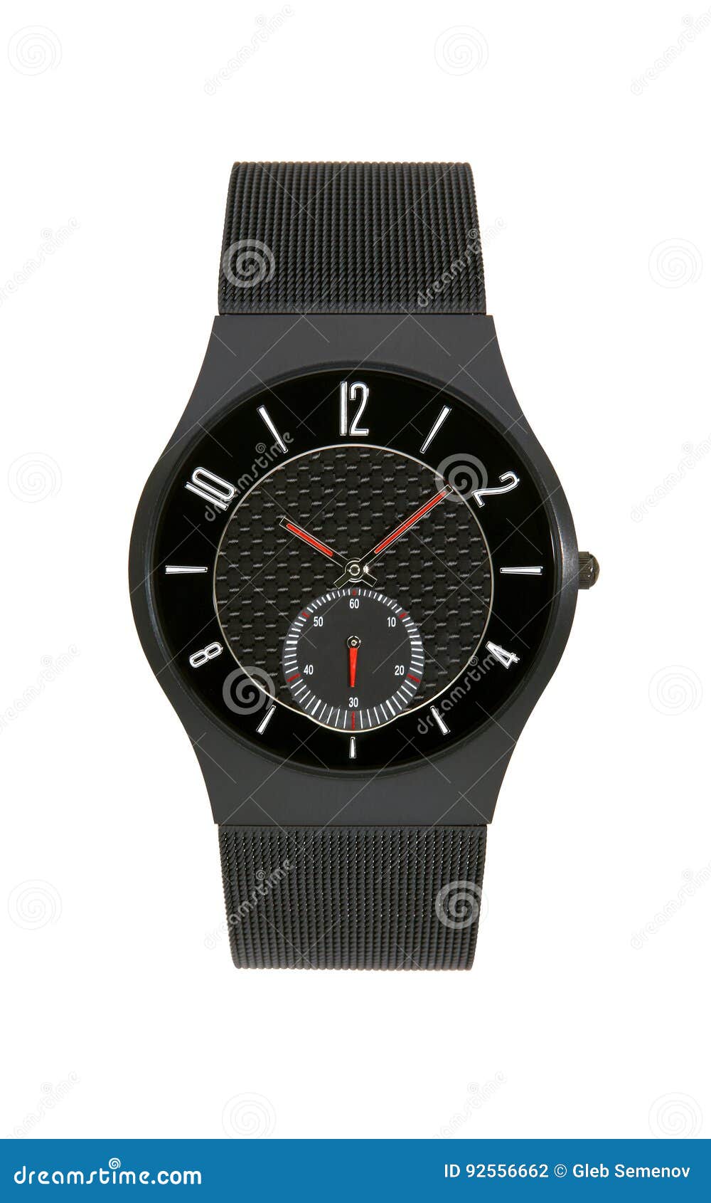 Black Titanium Wrist Watch Isolated Background Stock Photo - Image of ...