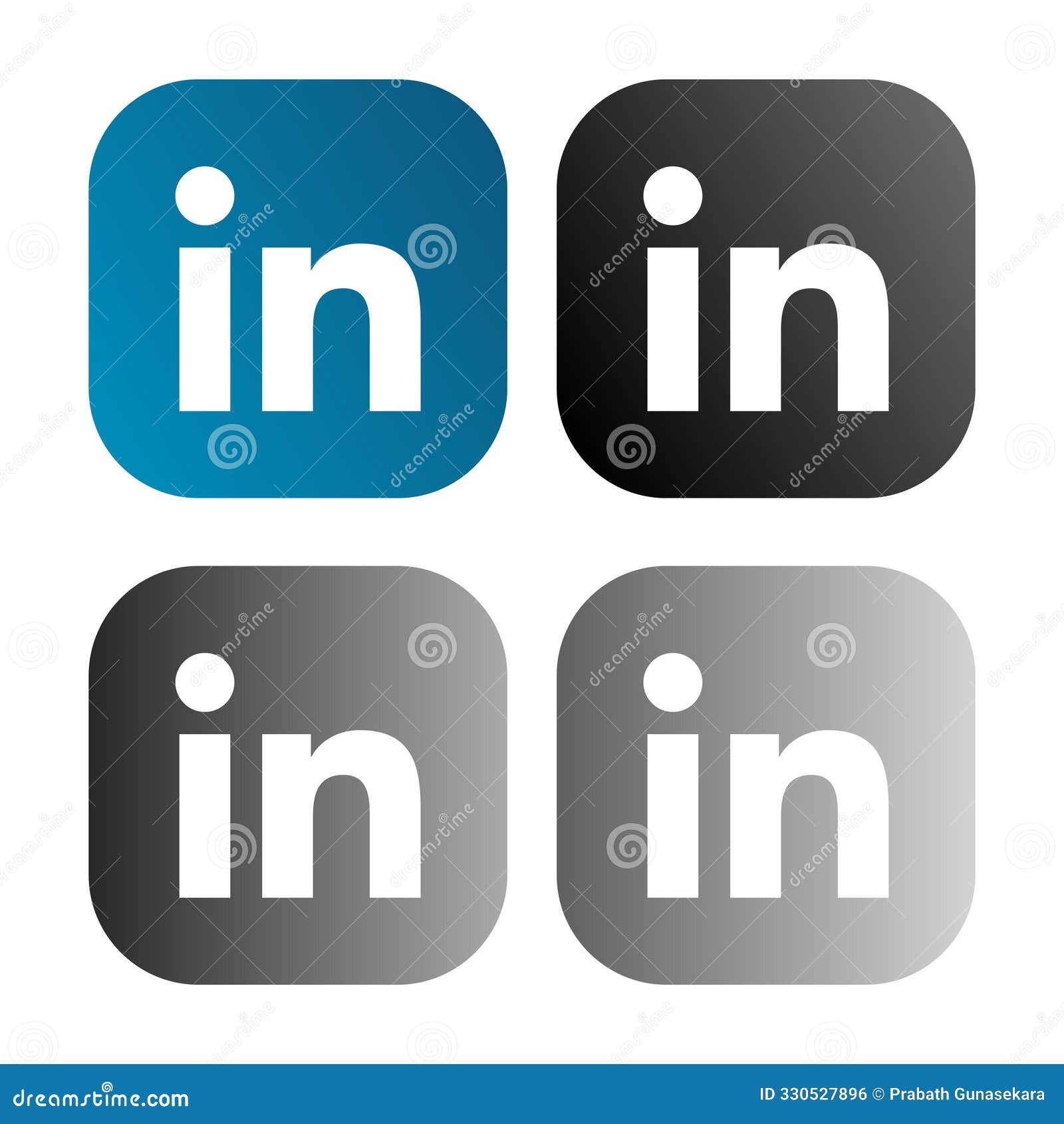 Black To Colour Round Edges Linkedin Logo Icon Editorial Photo ...