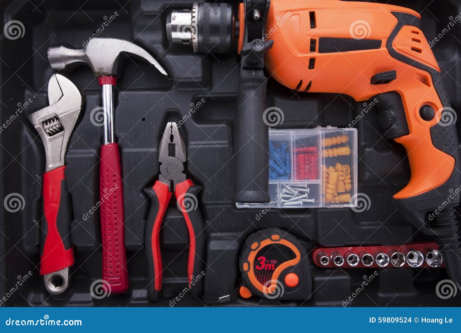 Black Tool Box with Difference Instruments Stock Photo - Image of ...