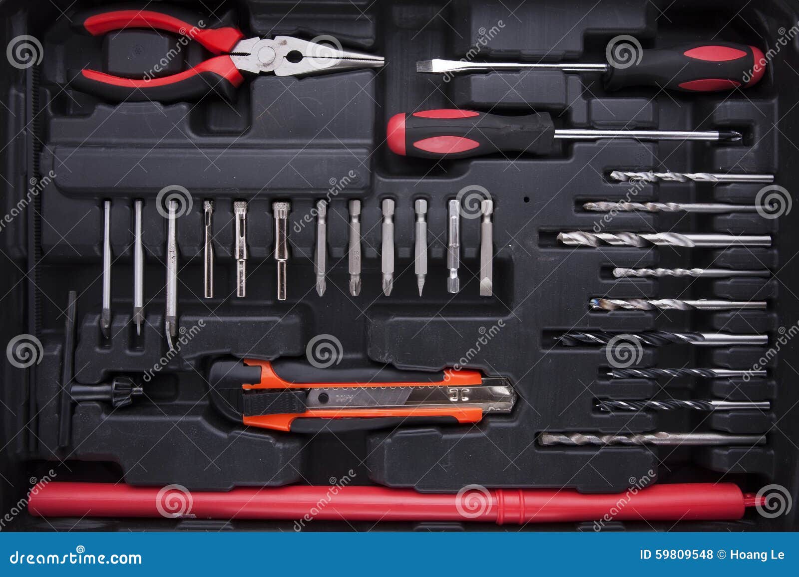 Black Tool Box with Difference Instruments Stock Photo - Image of ...
