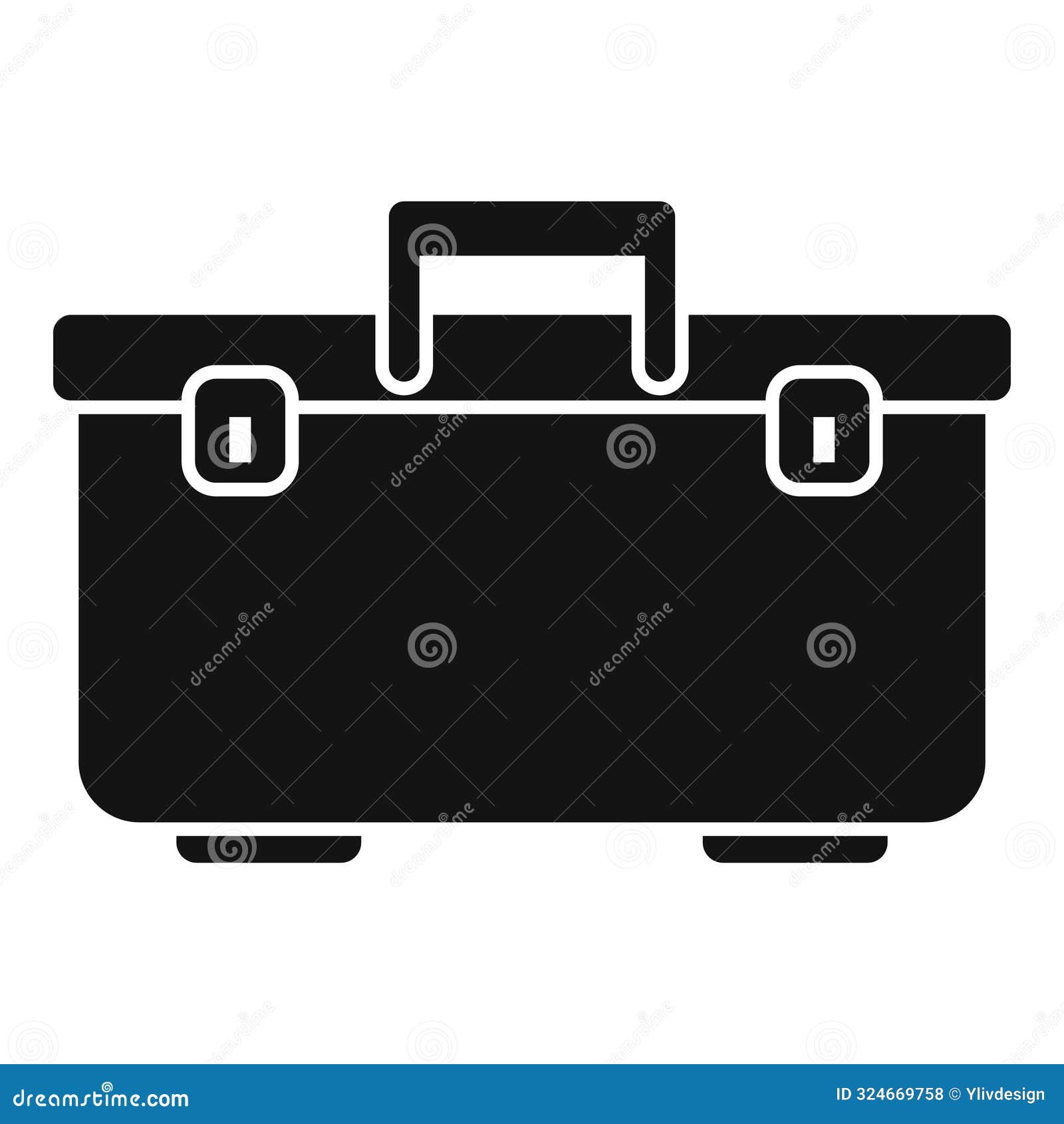 Black Tool Box with Handle for Repairing and Storing Tools Stock Vector ...