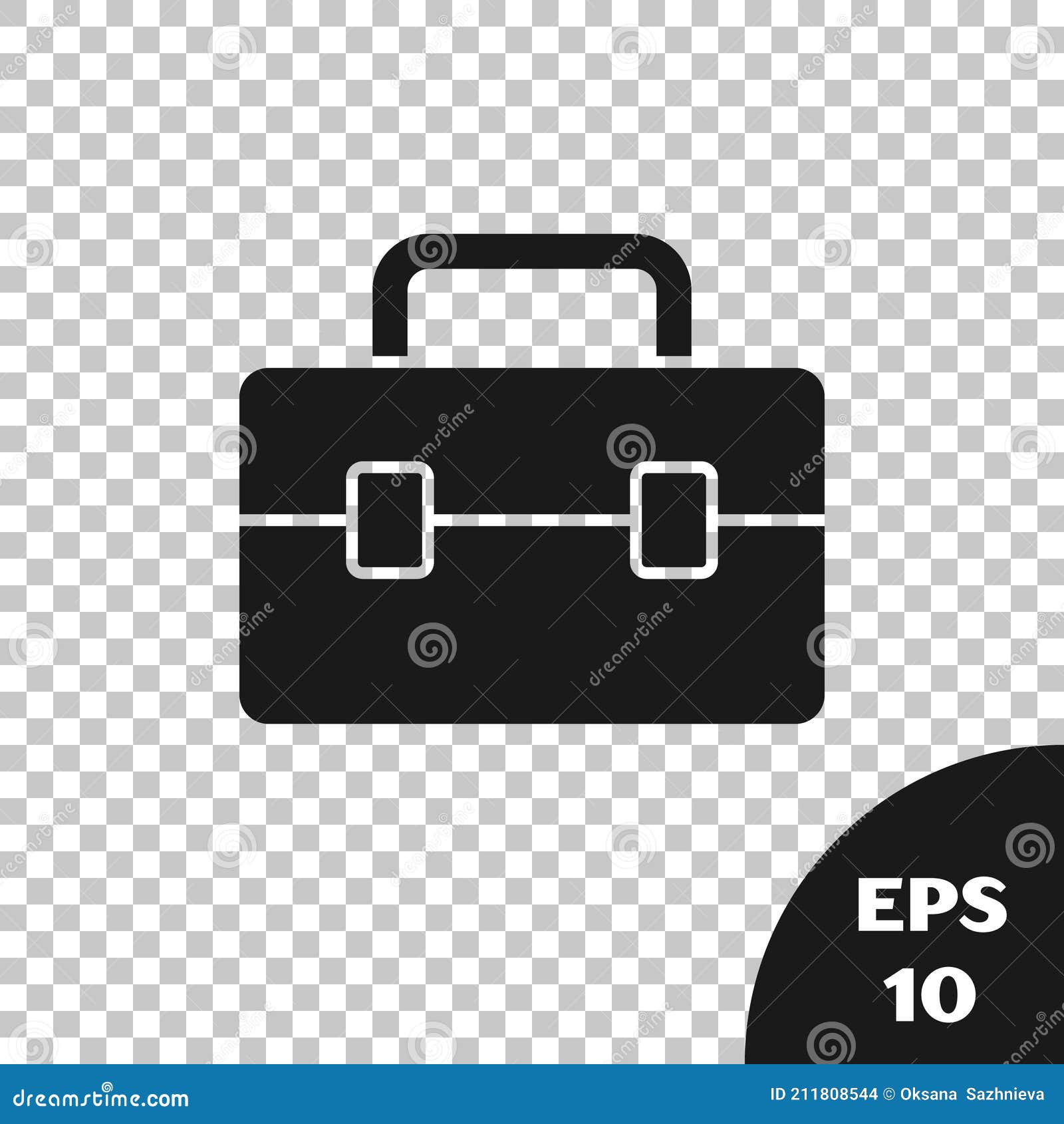 Black Toolbox Icon Isolated on Transparent Background. Tool Box Sign ...