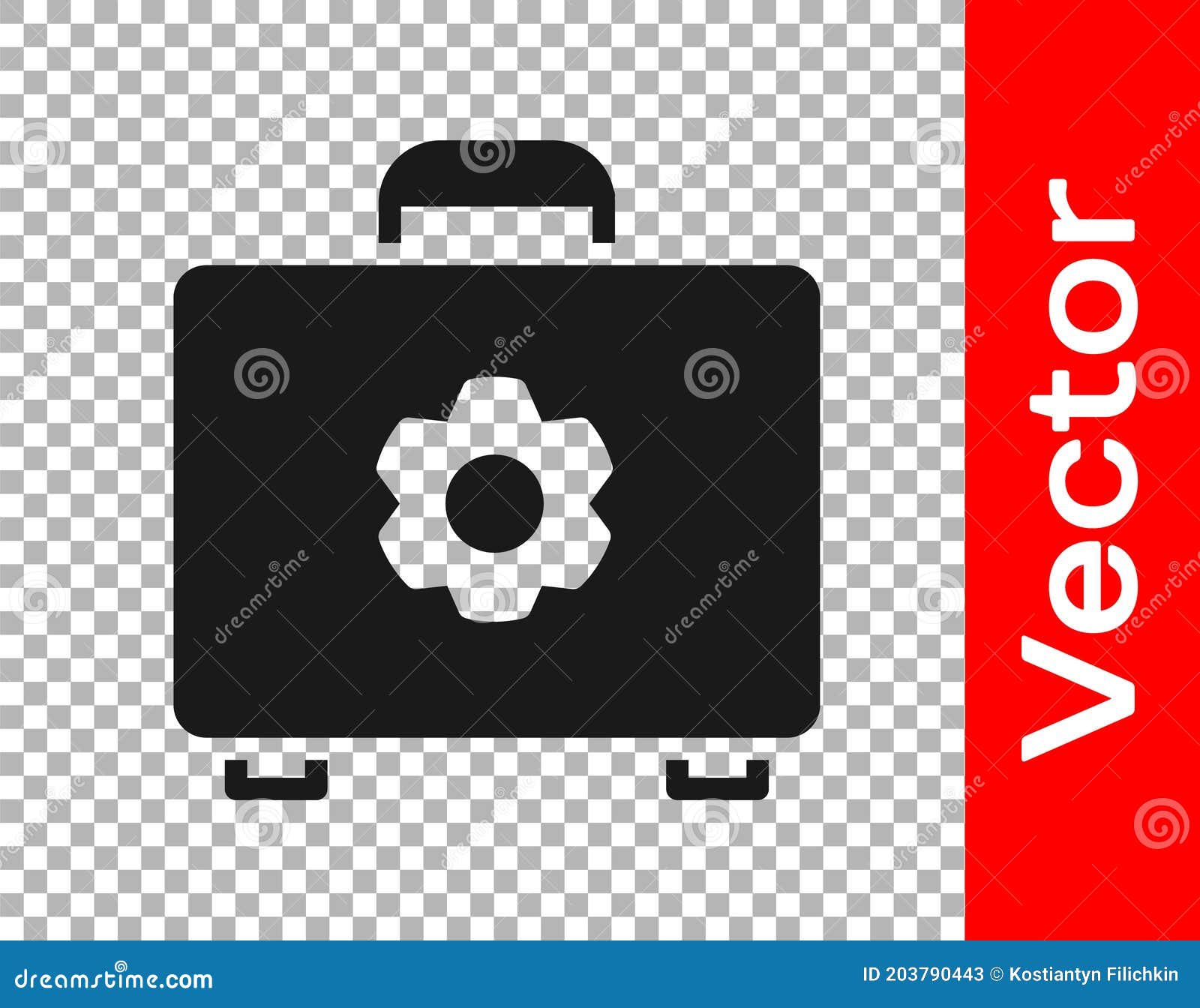 Black Toolbox Icon Isolated on Transparent Background. Tool Box Sign ...