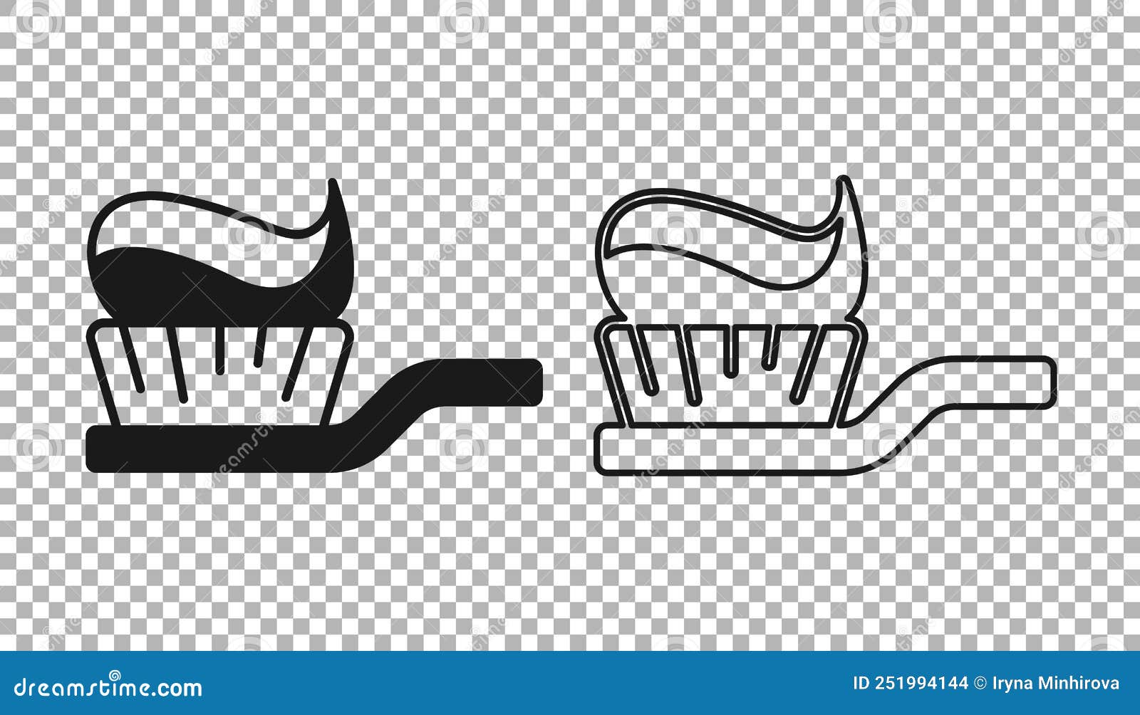 Black Toothbrush with Toothpaste Icon Isolated on Transparent ...