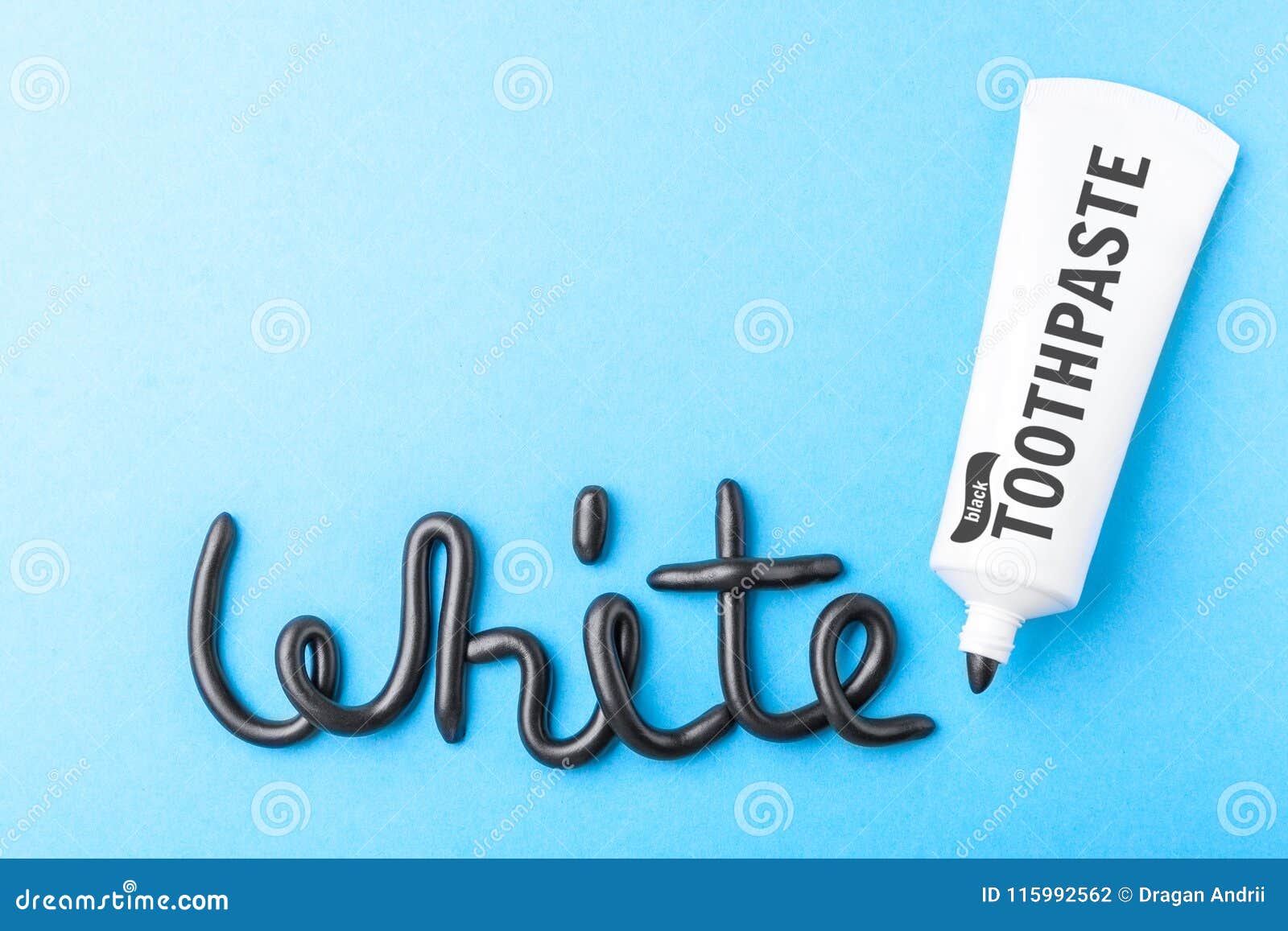 Black Toothpaste from Charcoal for White Teeth. Word WHITE from Black ...