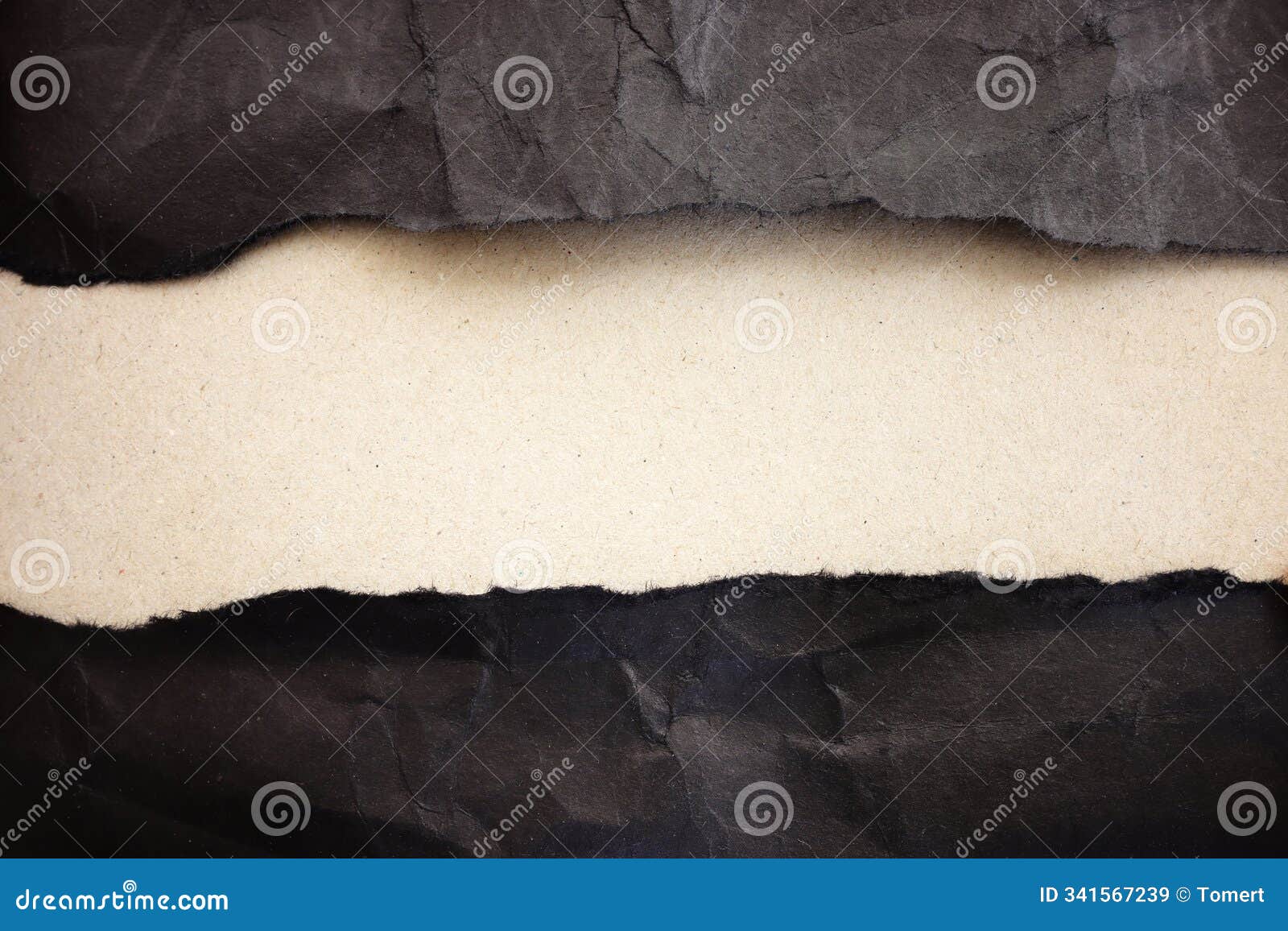 Black Torn Paper on Brown Background Stock Image - Image of blank, note ...