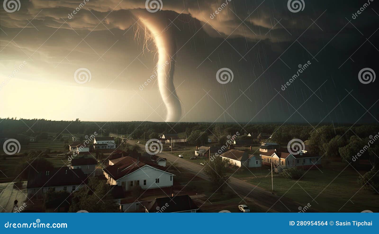Black Tornado Funnel and Lightning Stock Illustration - Illustration of ...