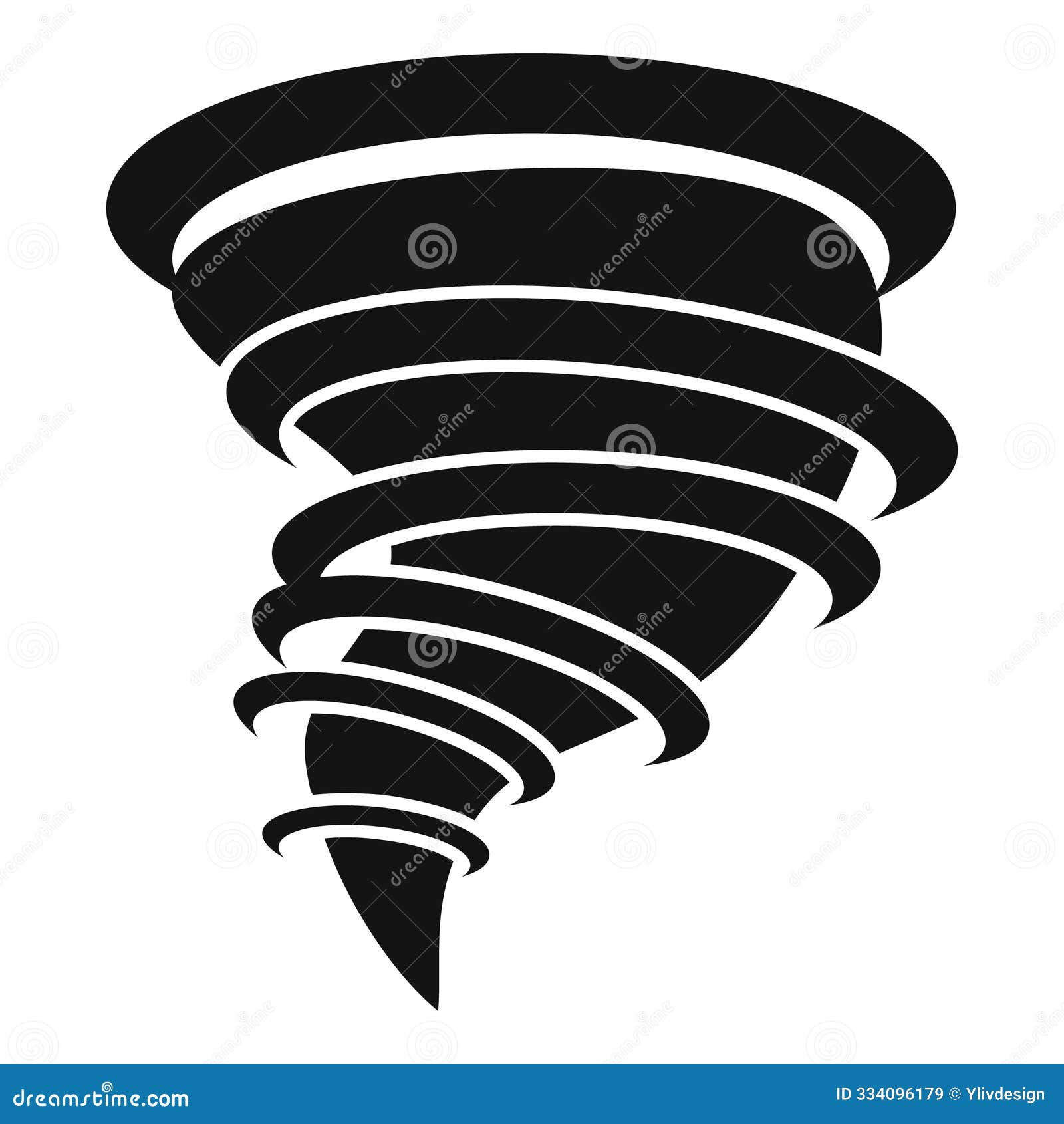 Black Tornado Rotating and Forming a Vortex Stock Vector - Illustration ...