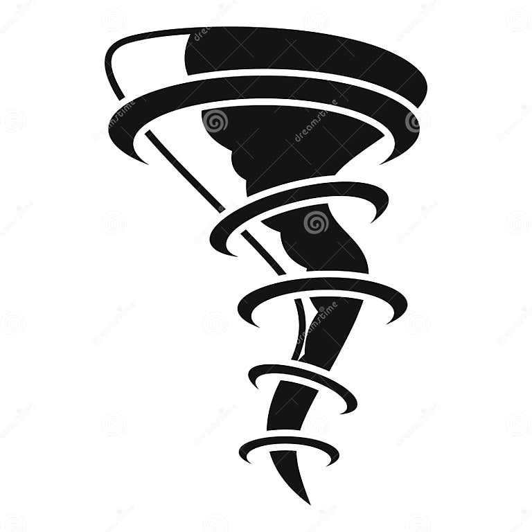 Black Tornado Rotating and Touching the Ground Stock Illustration ...