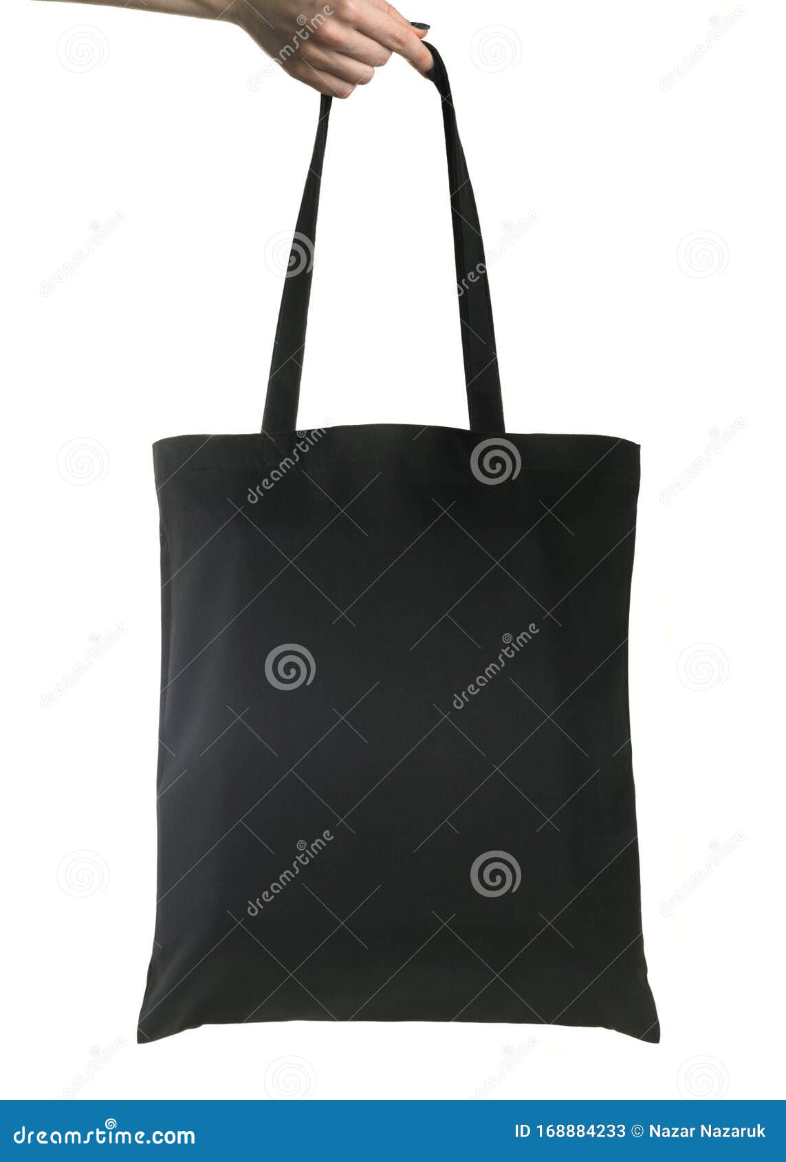 Black tote bag in hand stock image. Image of business - 168884233