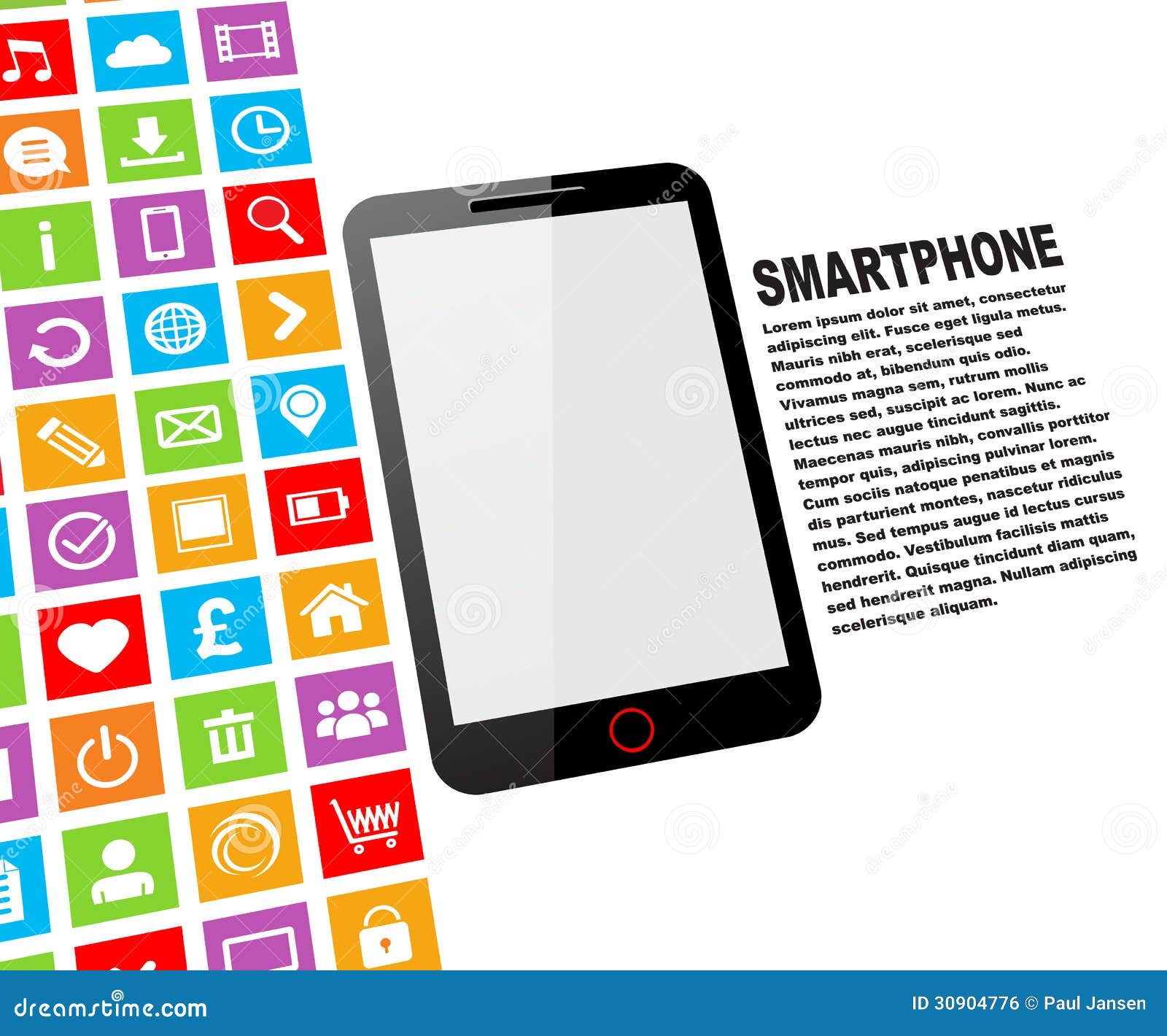 Black Touchscreen Smartphone Stock Vector - Illustration of metal ...