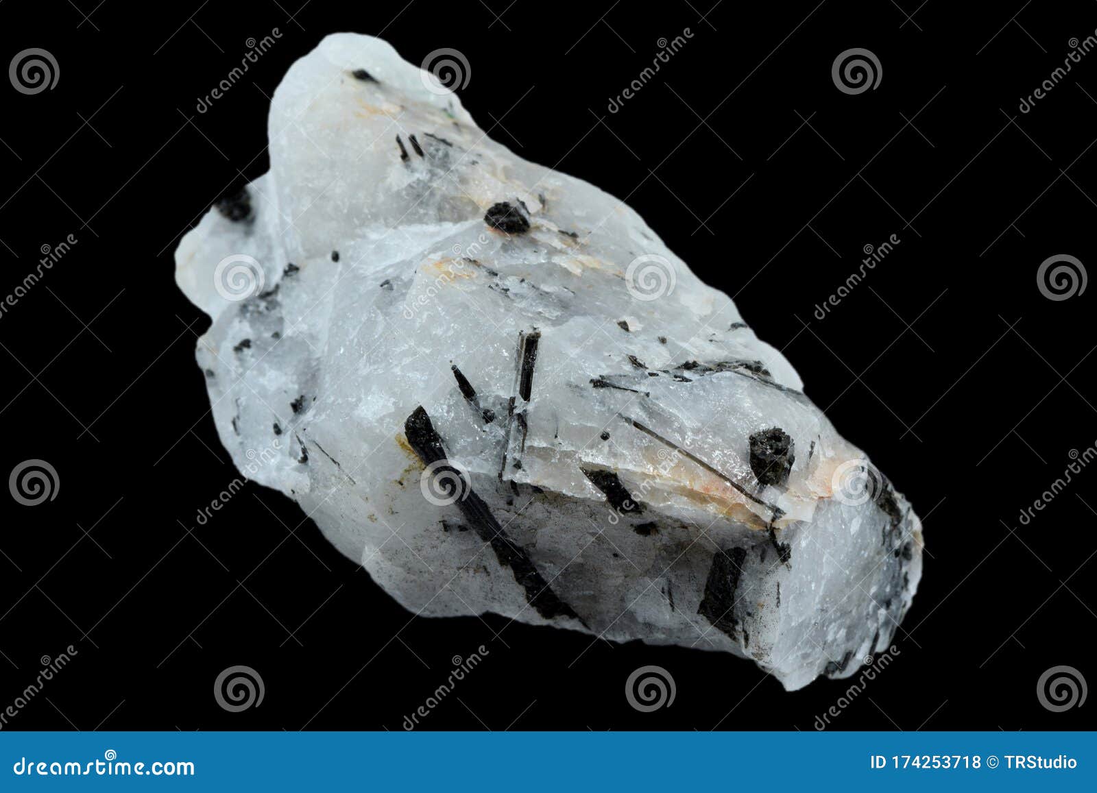 Black Tourmaline in Quartz stock photo. Image of geology - 174253718